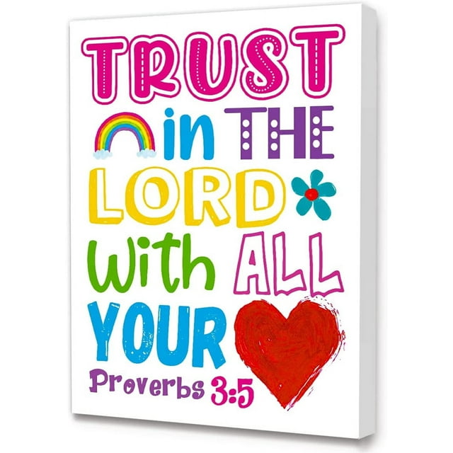 AXXPosters-Bible Verses Wall Art for Kids,Trust In The Lord With All ...
