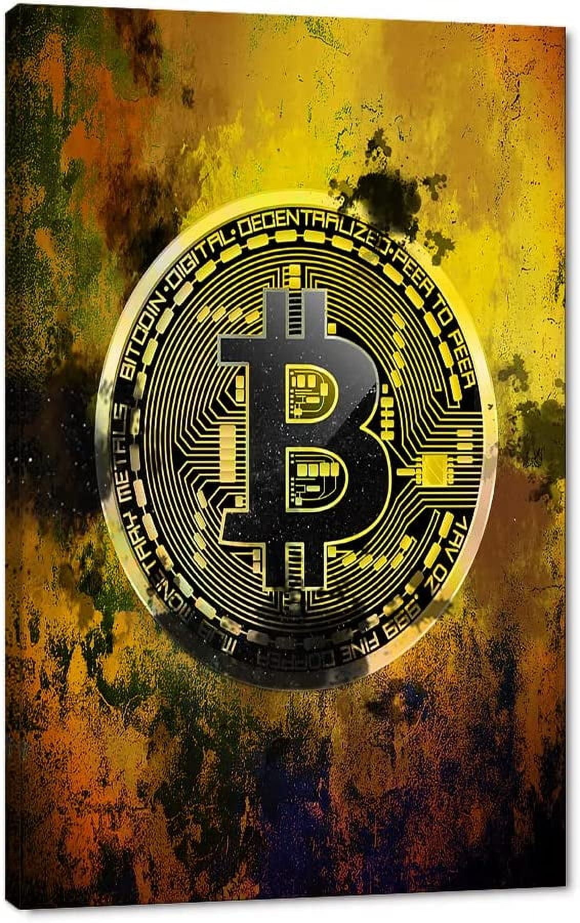 AXXPosters-Bitcoin Canvas Wall Art Motivational Hodl Crypto Btc Posters Modern House Inspiration ...
