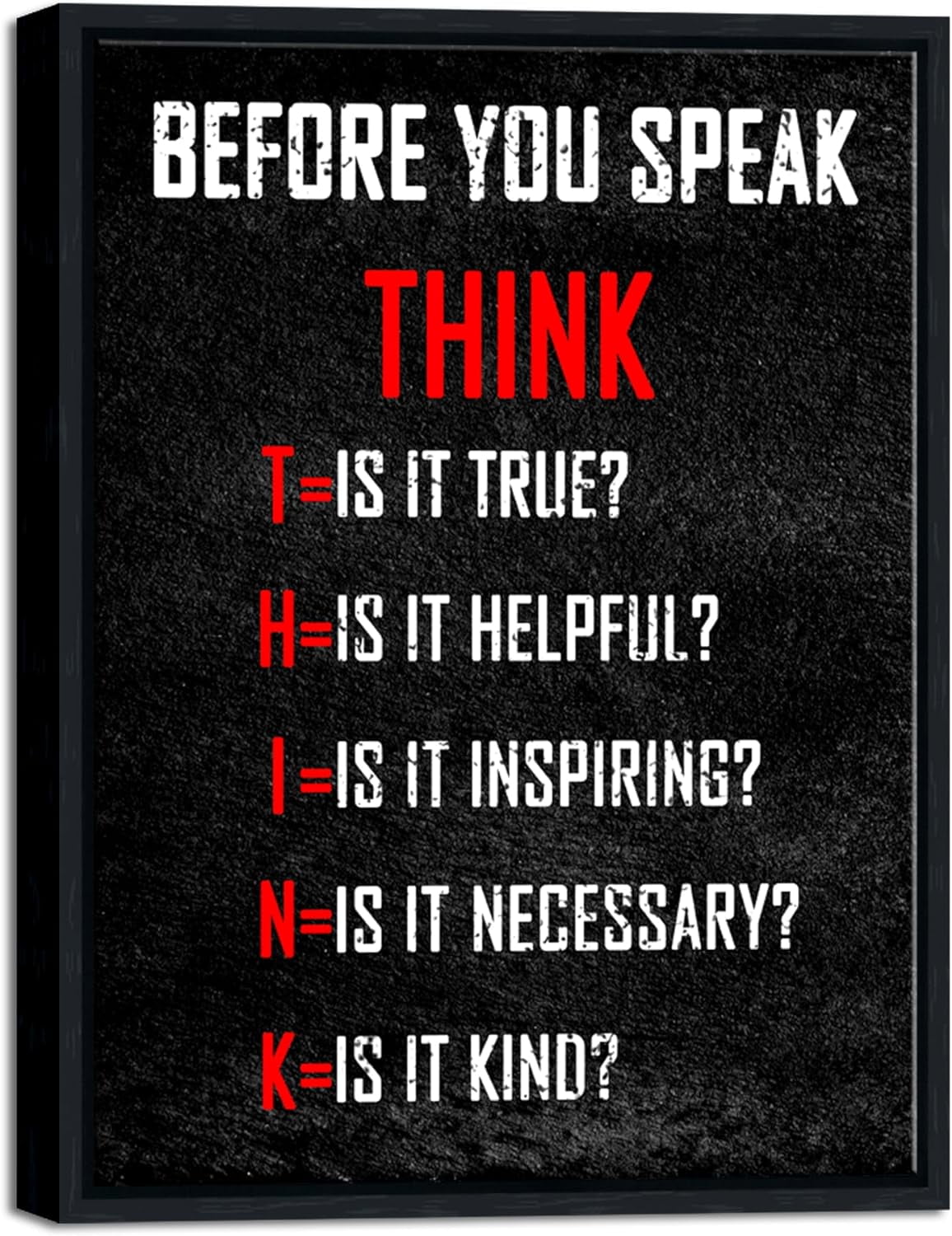 AXXPosters-Black Framed Motivational Think Before You Speak Classroom ...