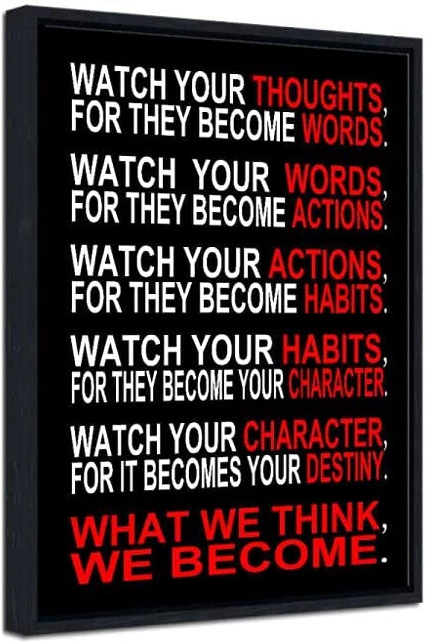 AXXPosters-Black Watch Your Thoughts Motivational Classroom Poster ...
