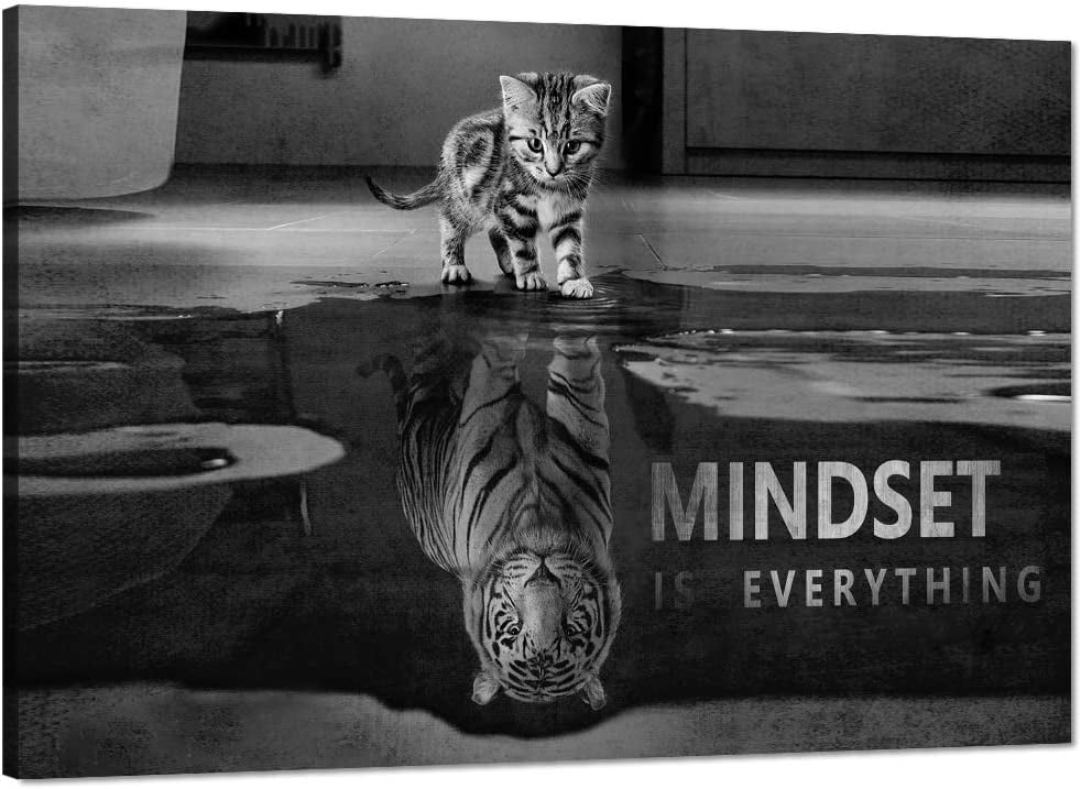 AXXPosters-Black and White Small Cat Big Tiger Posters Inspirational ...