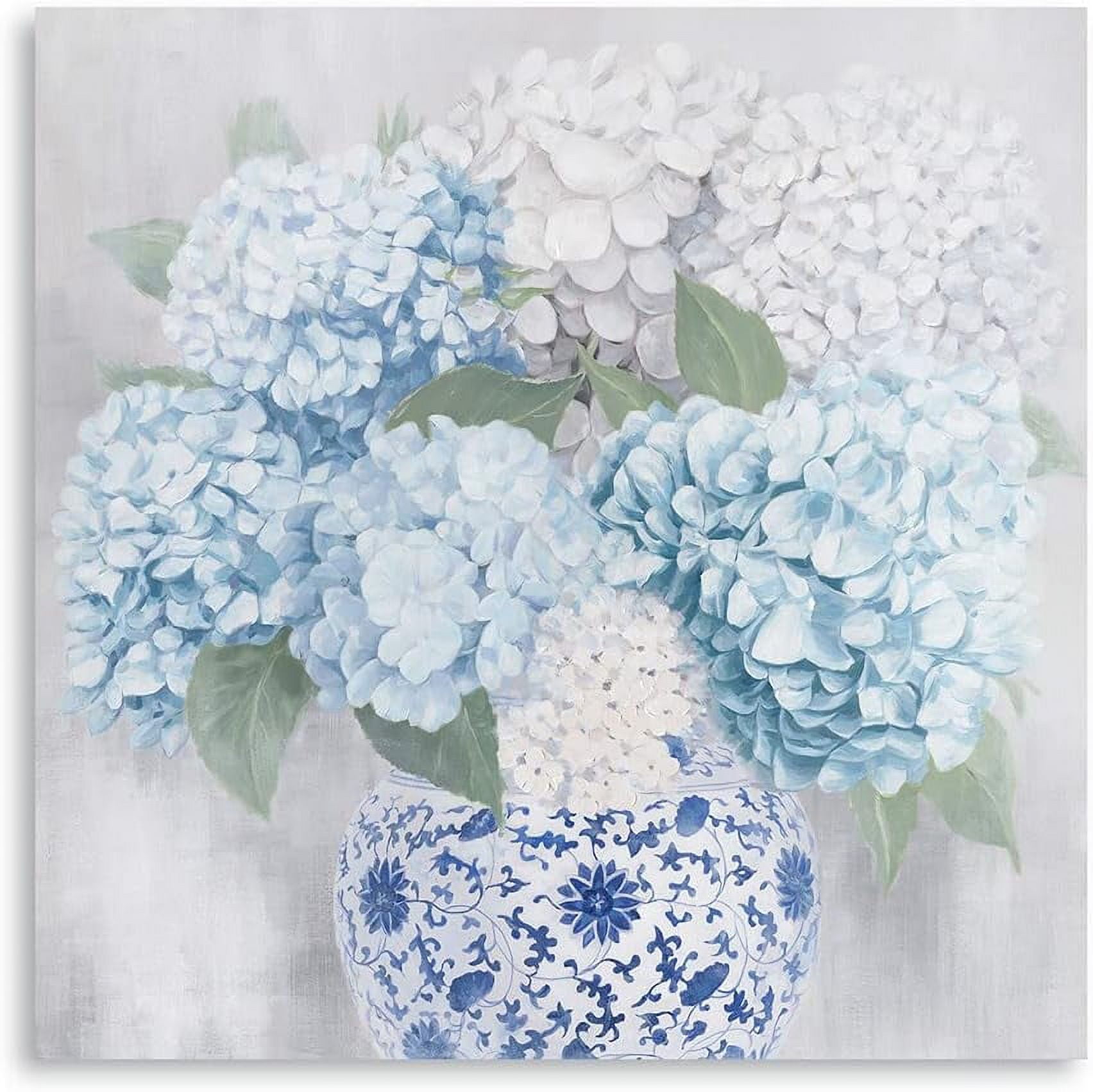 AXXPosters-Blue and White Chinoiserie Hydrangea Canvas Wall Art ...