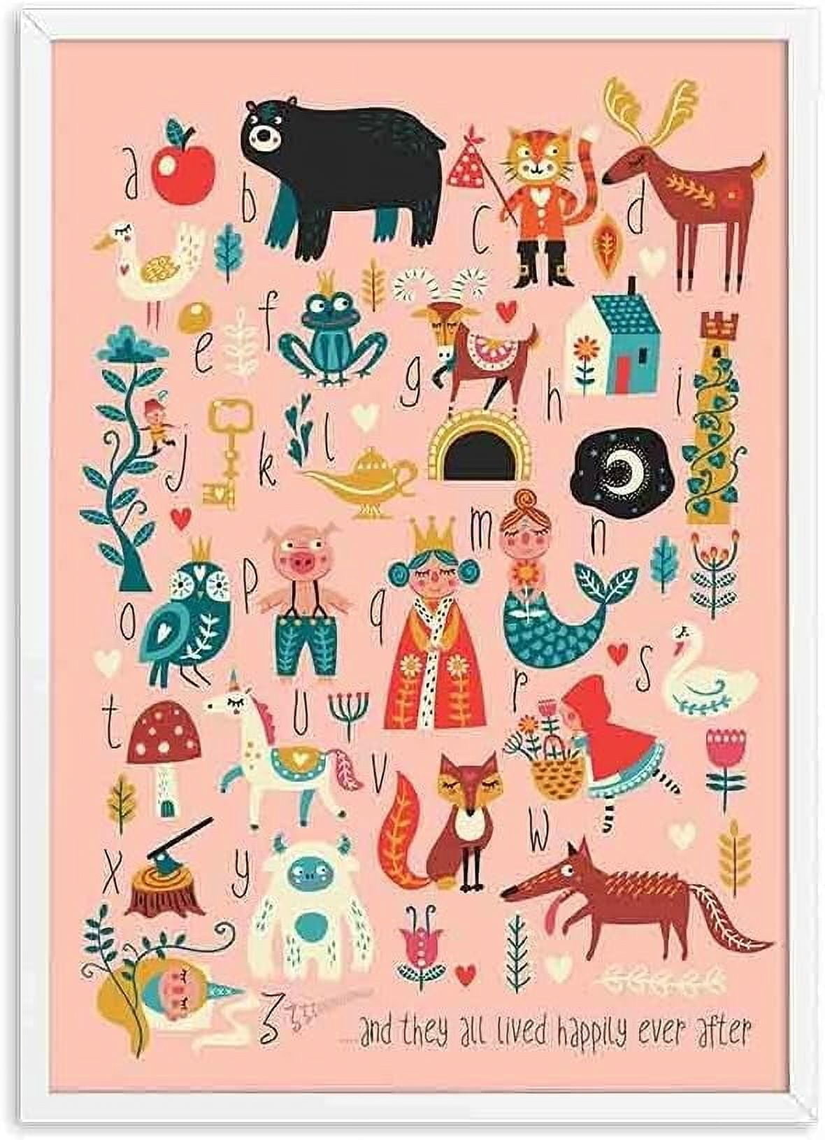 AXXPosters Boho Nursery ABC Alphabet Poster Wall Art Canvas Painting ...