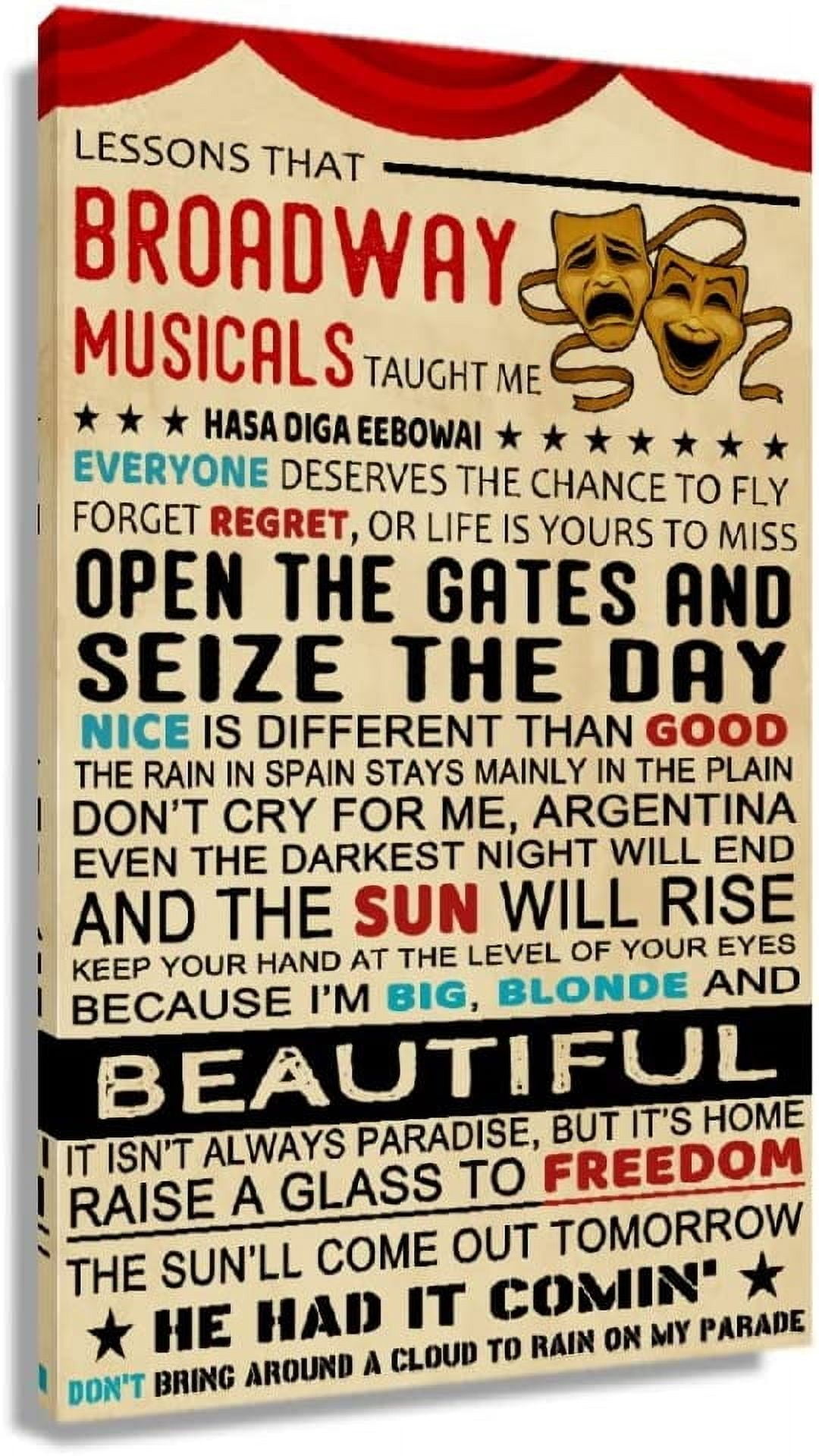 AXXPosters-Broadway Musical Posters Vintage Art Canvas Wall Art ...