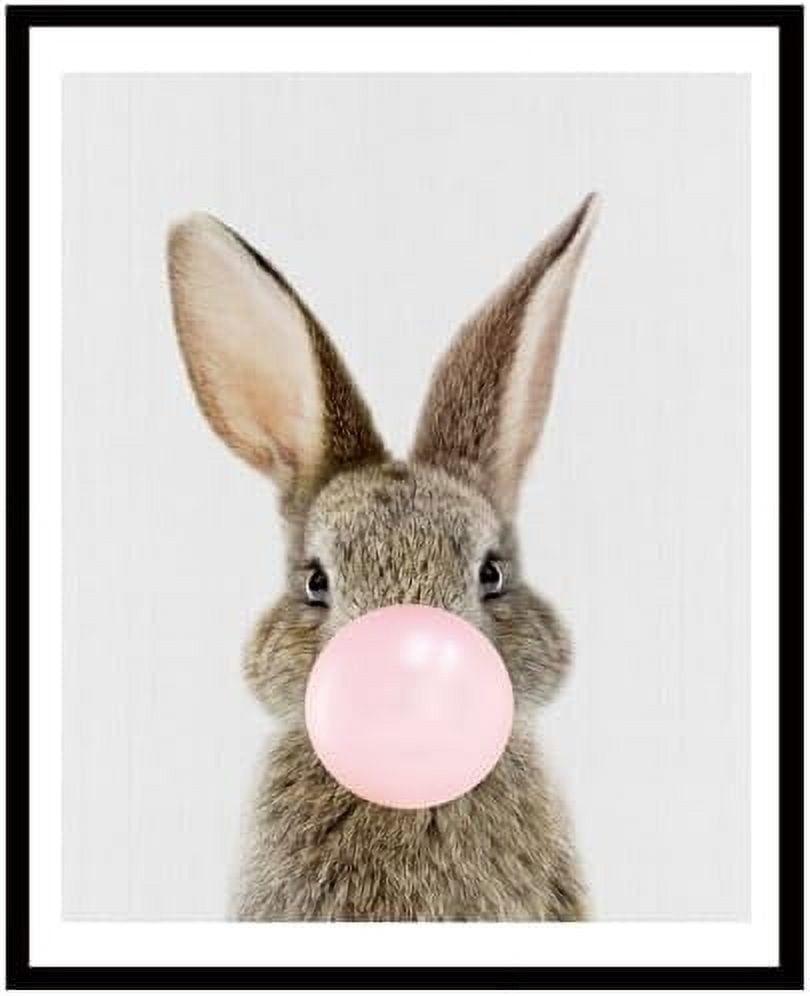 AXXPosters Bubble Gum Print Bunny, Baby Bunny Print, Bunny Rabbit Print ...