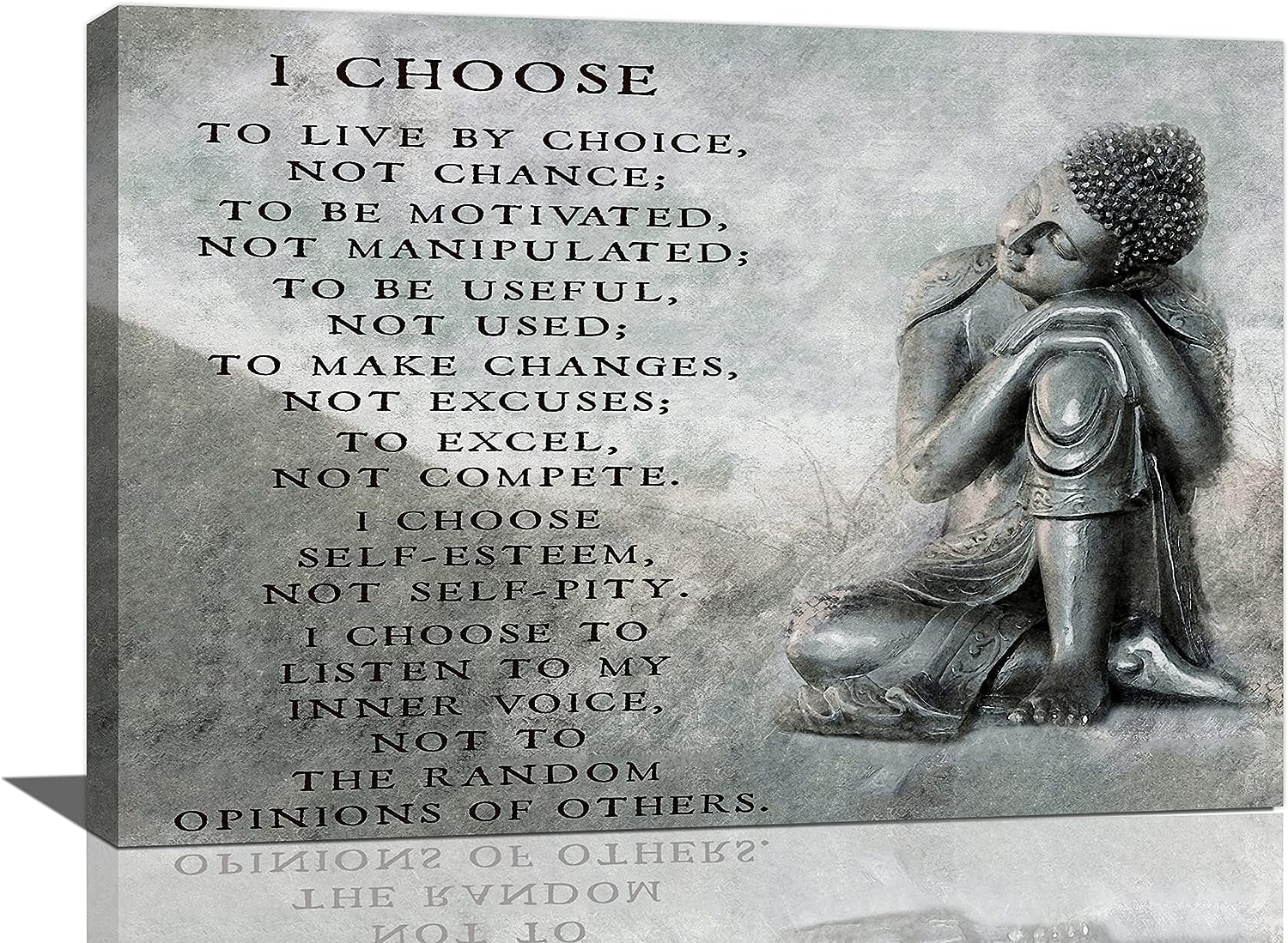 AXXPosters-Buddha Statue Wall Art Spiritual Zen Canvas Wall Decor ...