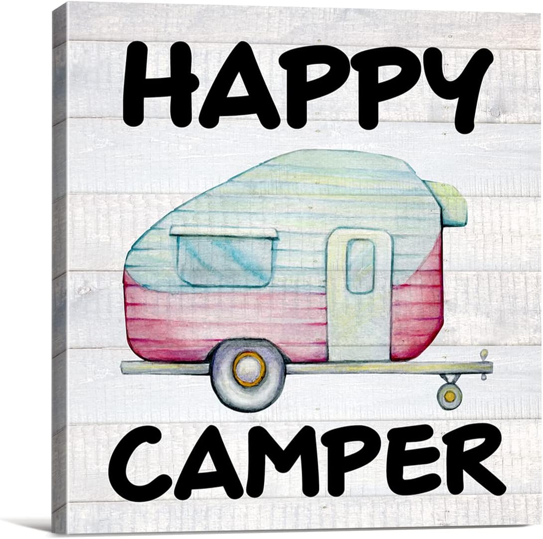 AXXPosters-Camping Farmhouse Canvas Print Wall Art Decor Rustic Camper ...