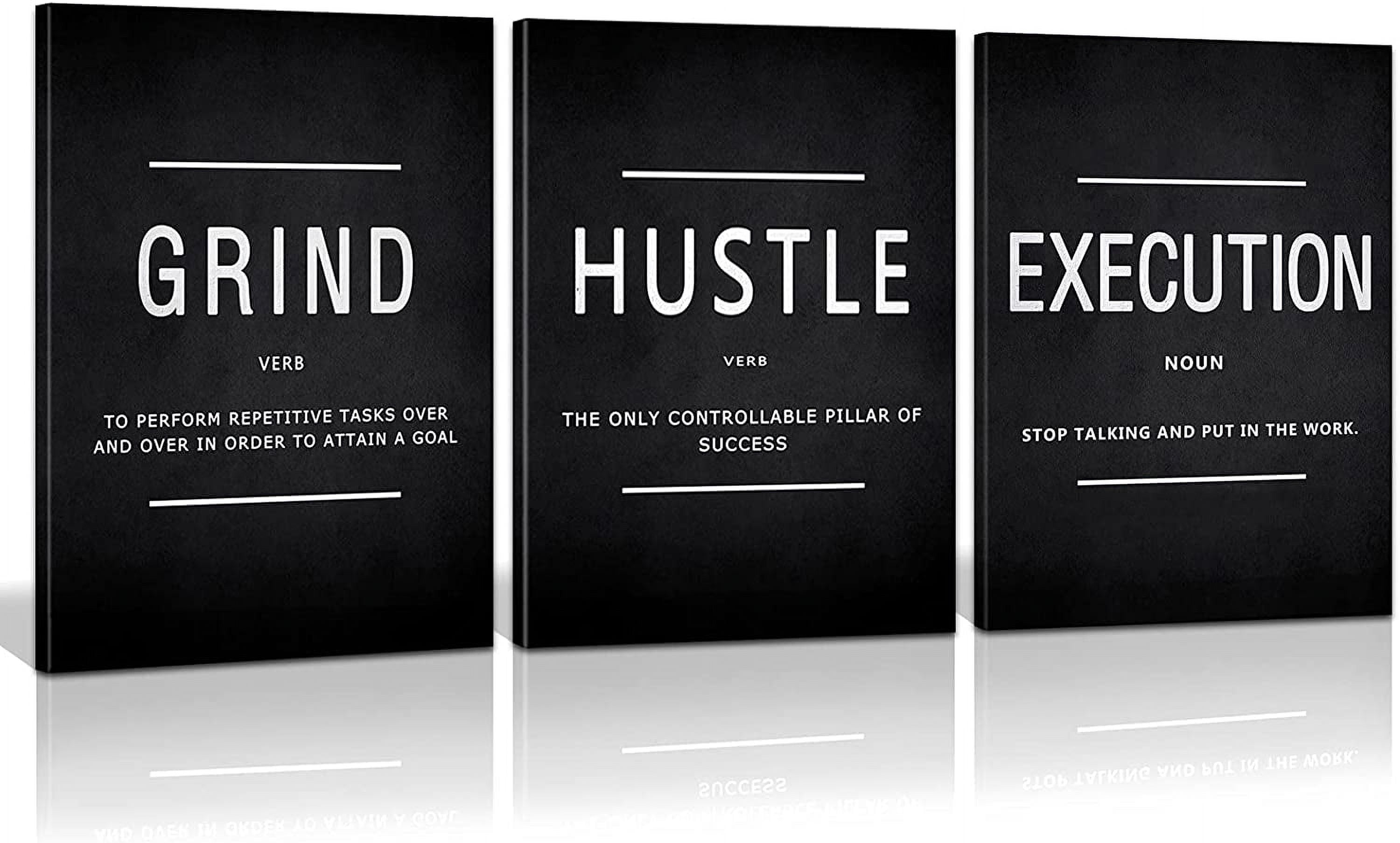 AXXPosters -Canvas Painting Wall Art, Grind Hustle Execution ...