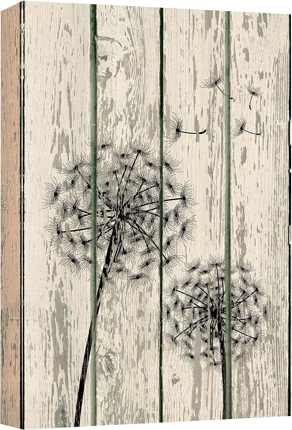 AXXPosters-Canvas Print Wall Art Dark Dandelion Duo on Wood Panels ...