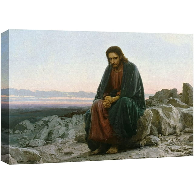AXXPosters-Canvas Print Wall Art Jesus Christ in The Desert by Ivan ...