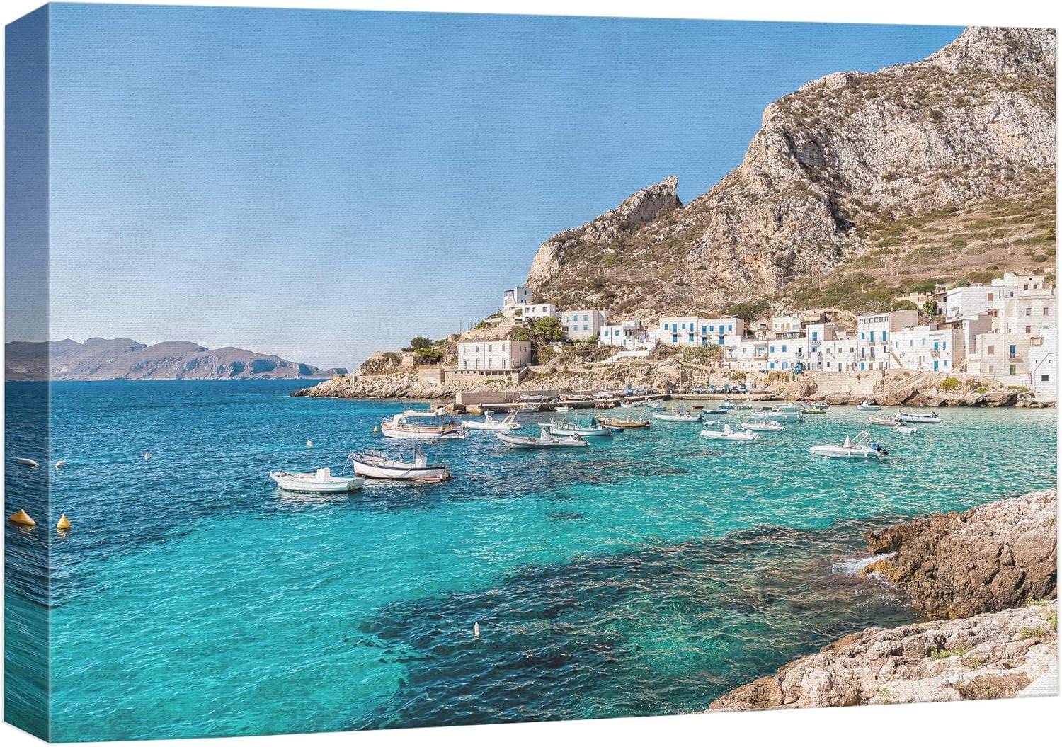 AXXPosters- Canvas Print Wall Art Mediterranean Italian Seascape City ...