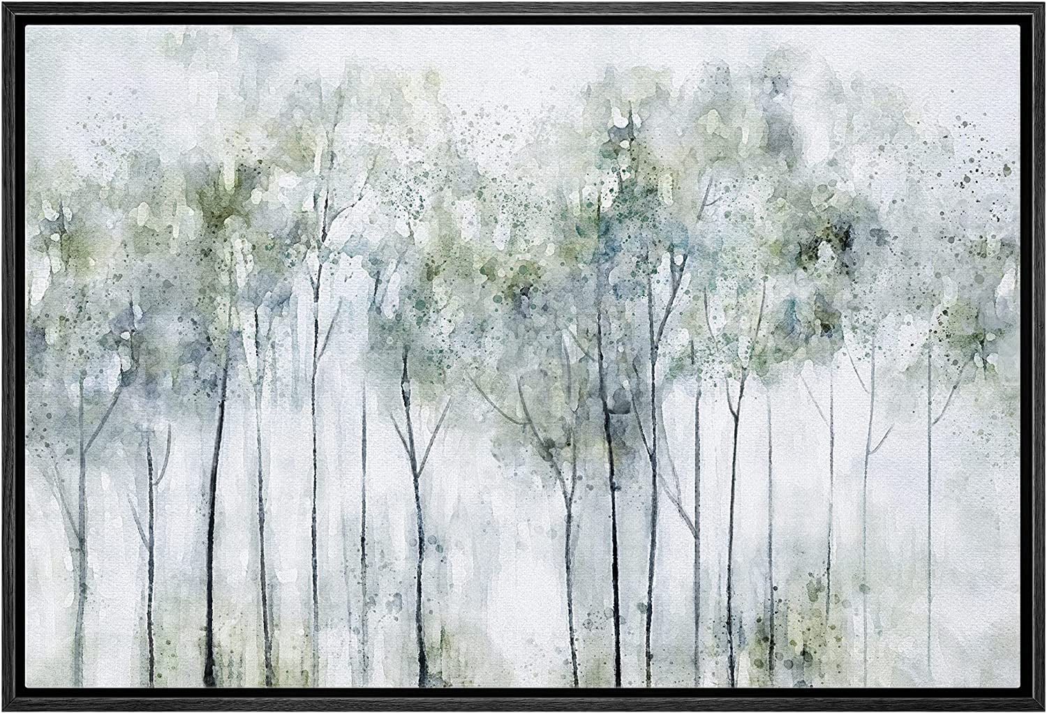 AXXPosters- Canvas Print Wall Art Pastel Green Country Farm Forest Tree ...
