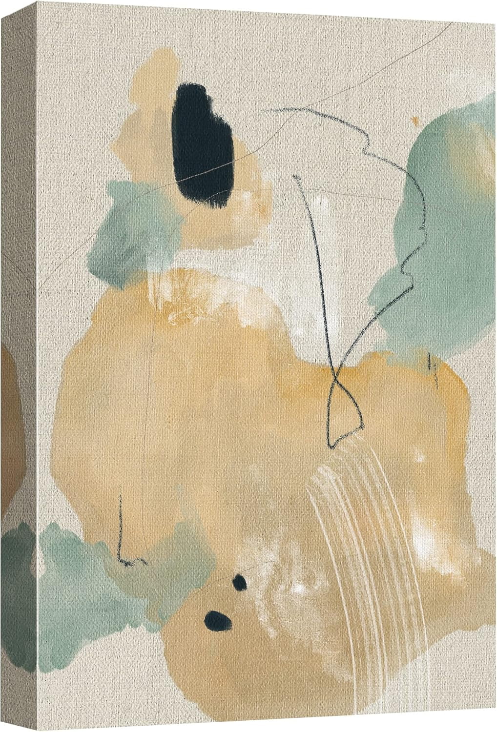 KSIW--Canvas Print Wall Art Pastel Watercolor Paint Strokes Abstract ...