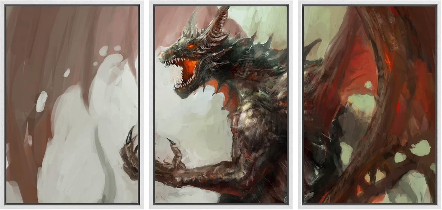 AXXPosters - Canvas Print Wall Art Set Horned Mythological Ancient ...