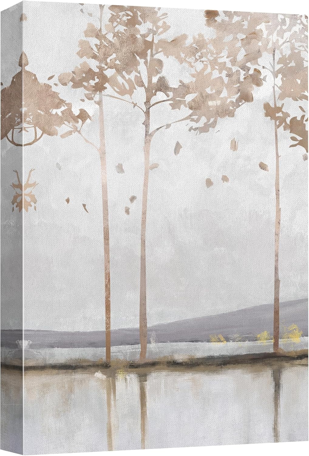 AXXPosters- Canvas Print Wall Art Tranquil Reflections Golden Trees by ...