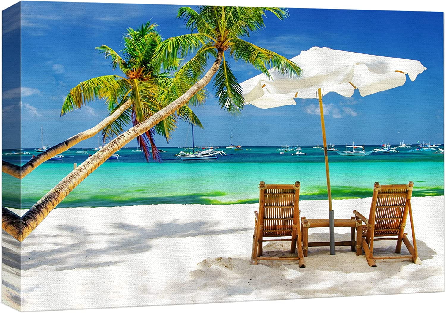 AXXPosters- Canvas Print Wall Art Tropical Vacation on The Beach with ...