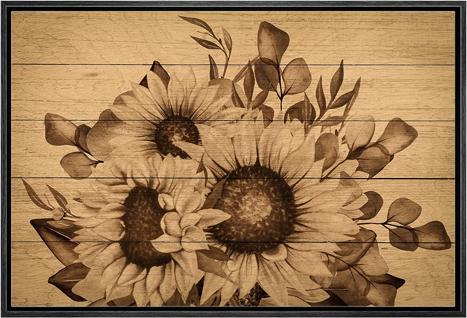 AXXPosters- Canvas Print Wall Art Wood Panel Retro Vintage Classic ...