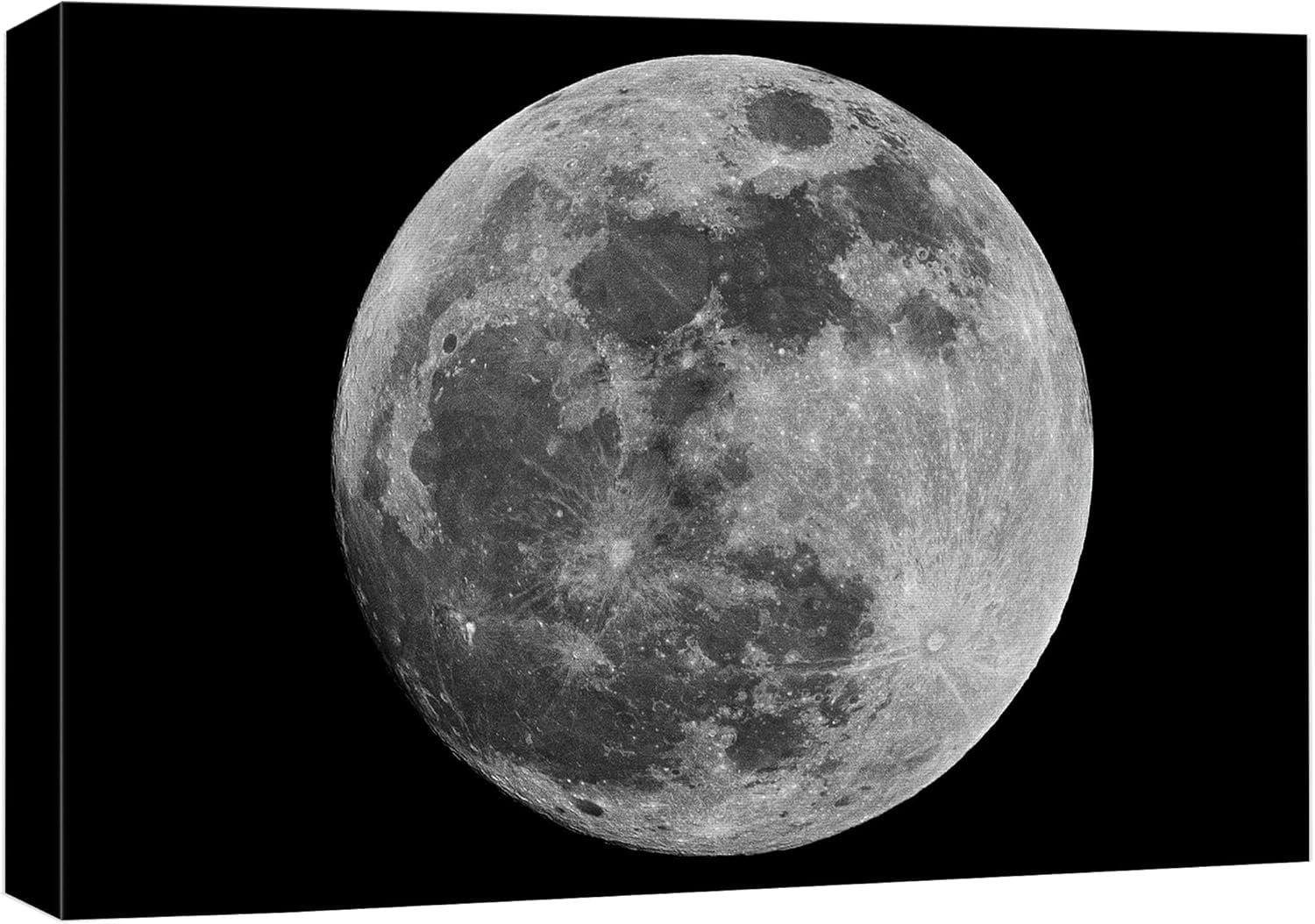 AXXPosters-Canvas Prints Wall Art - Full Moon Against Black Universe ...
