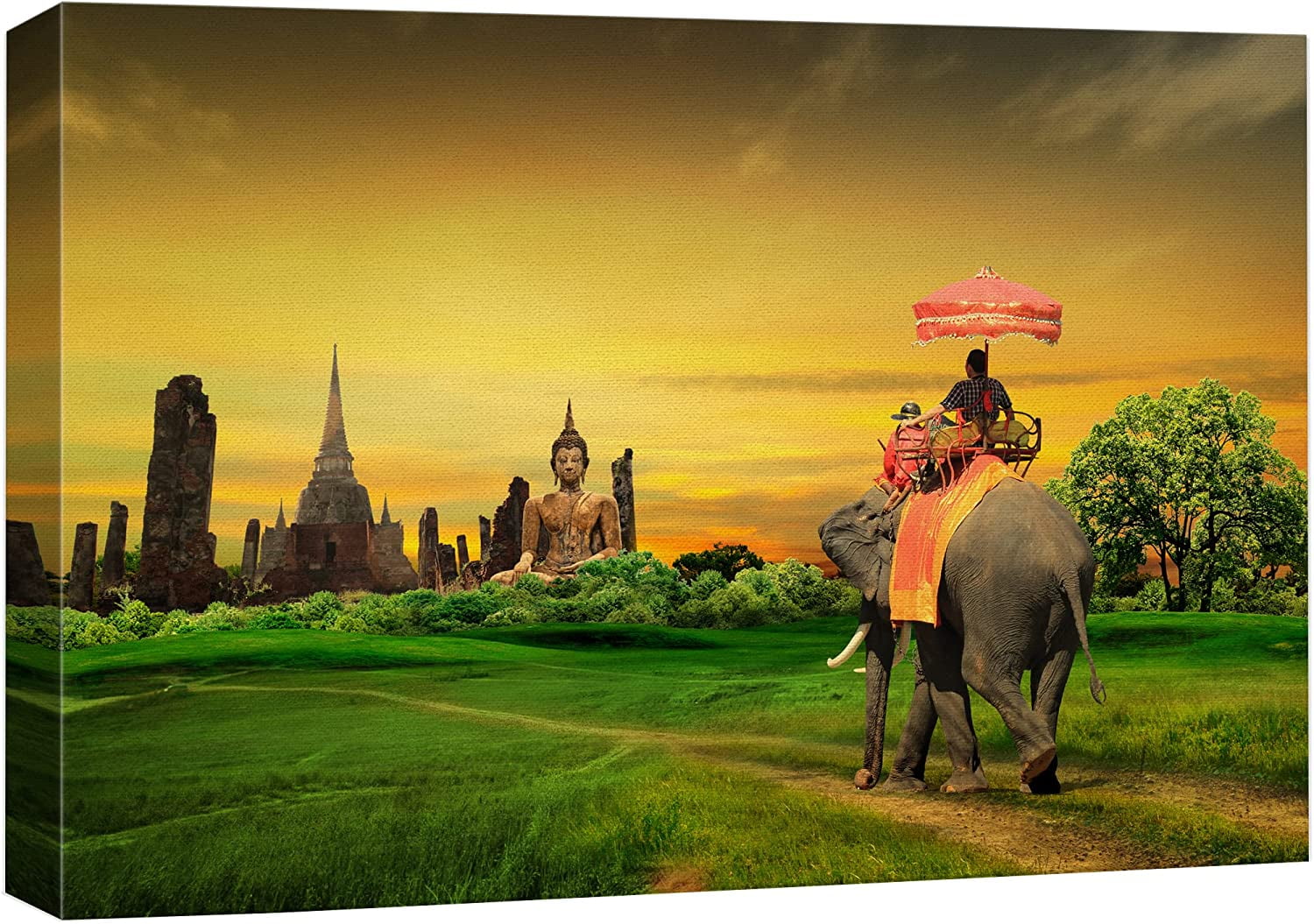 AXXPosters- - Canvas Prints Wall Art - Sunset Thai Countryside Thailand ...