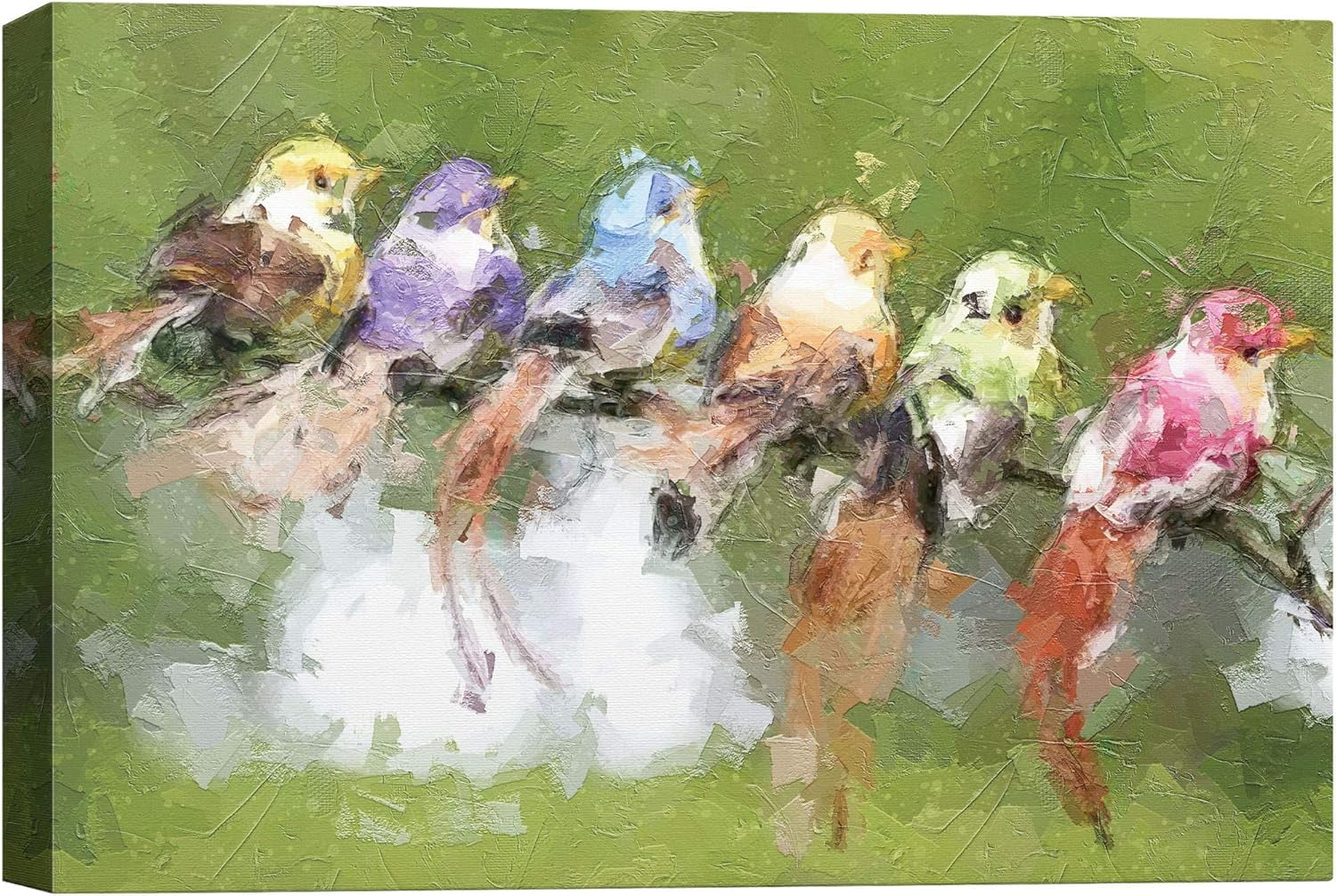 AXXPosters-Canvas Wall Art A Collection of Multicolor Baby Birds on ...