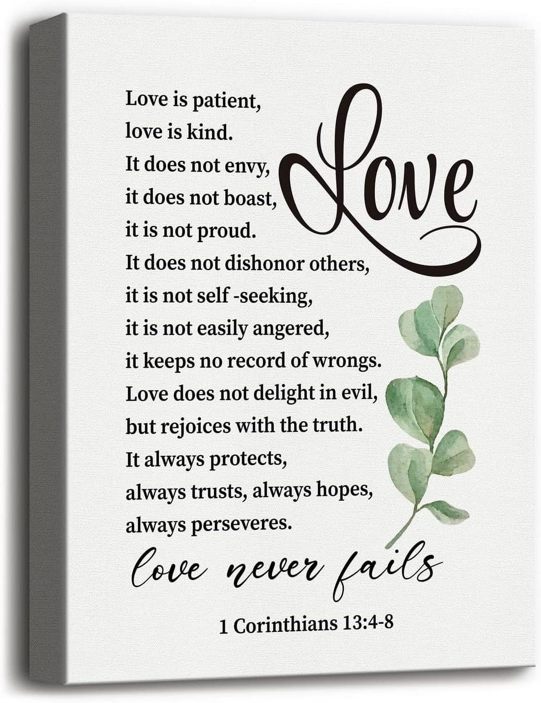AXXPosters-Canvas Wall Art Love is Patient Love is Kind 1 Corinthians ...