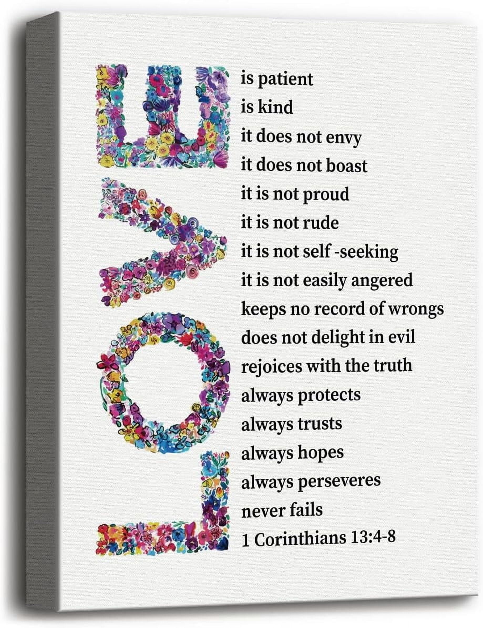 AXXPosters-Canvas Wall Art Love is Patient Love is Kind 1 Corinthians ...