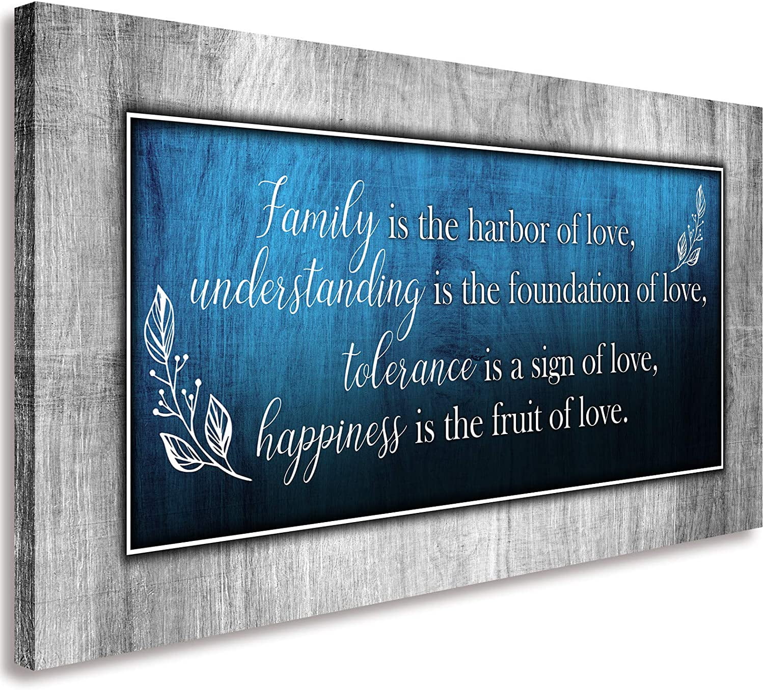 AXXPosters-Canvas Wall Art Love Quotes Wall Art Navy Blue and Grey ...