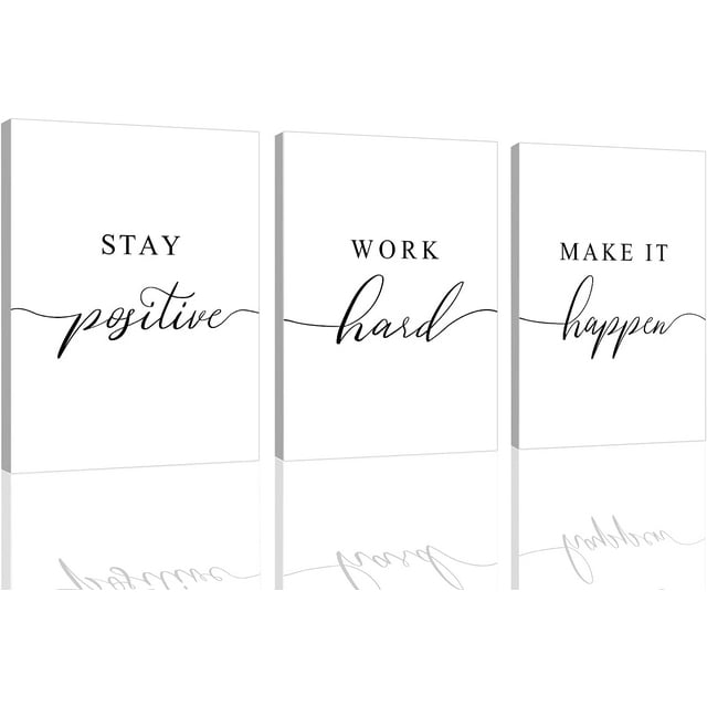 AXXPosters - Canvas Wall Art Positive Quotes Painting, Office Wall Art ...