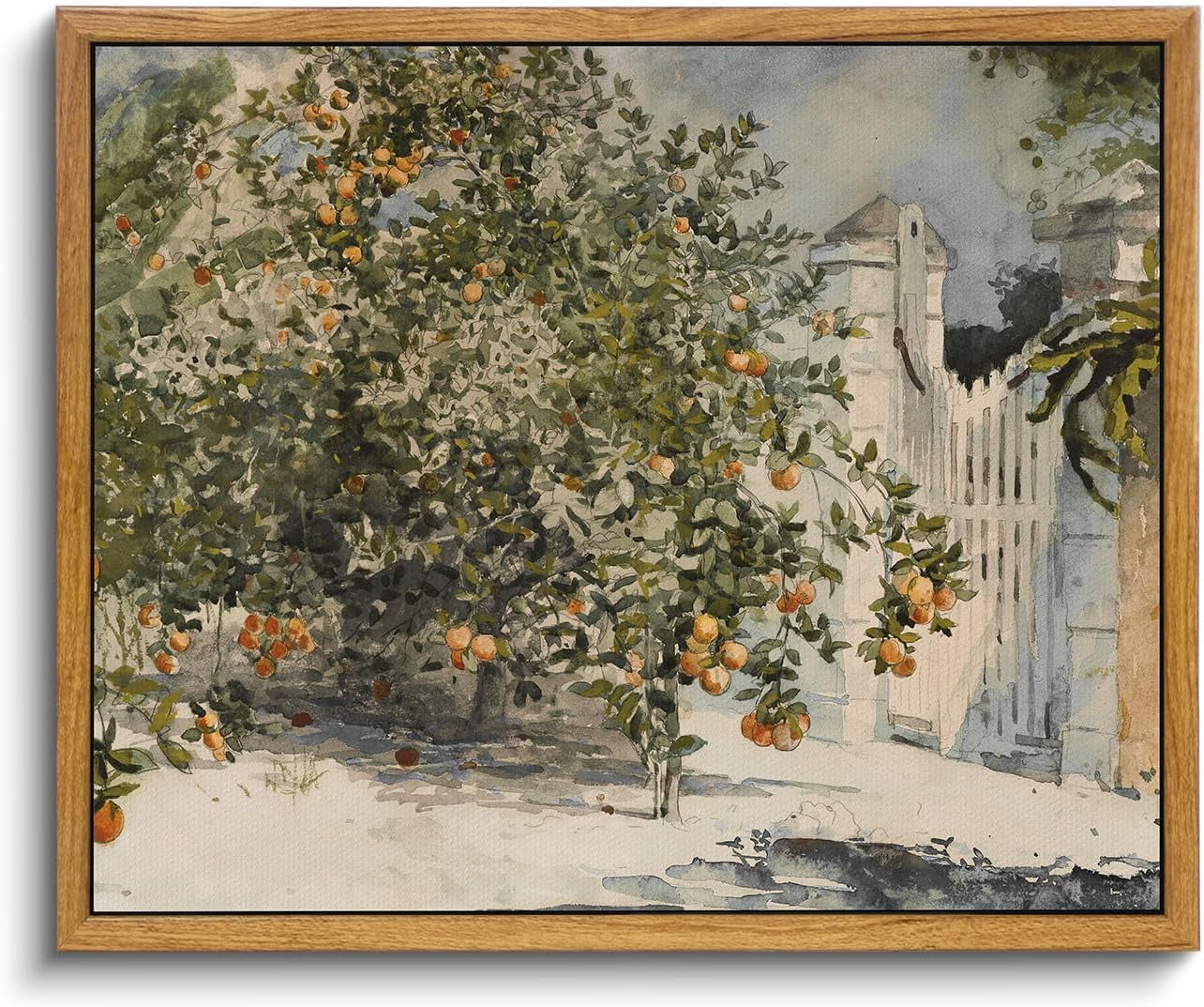 AXXPosters- Canvas Wall Art Vintage Decor, Country Orange Trees Earthy ...