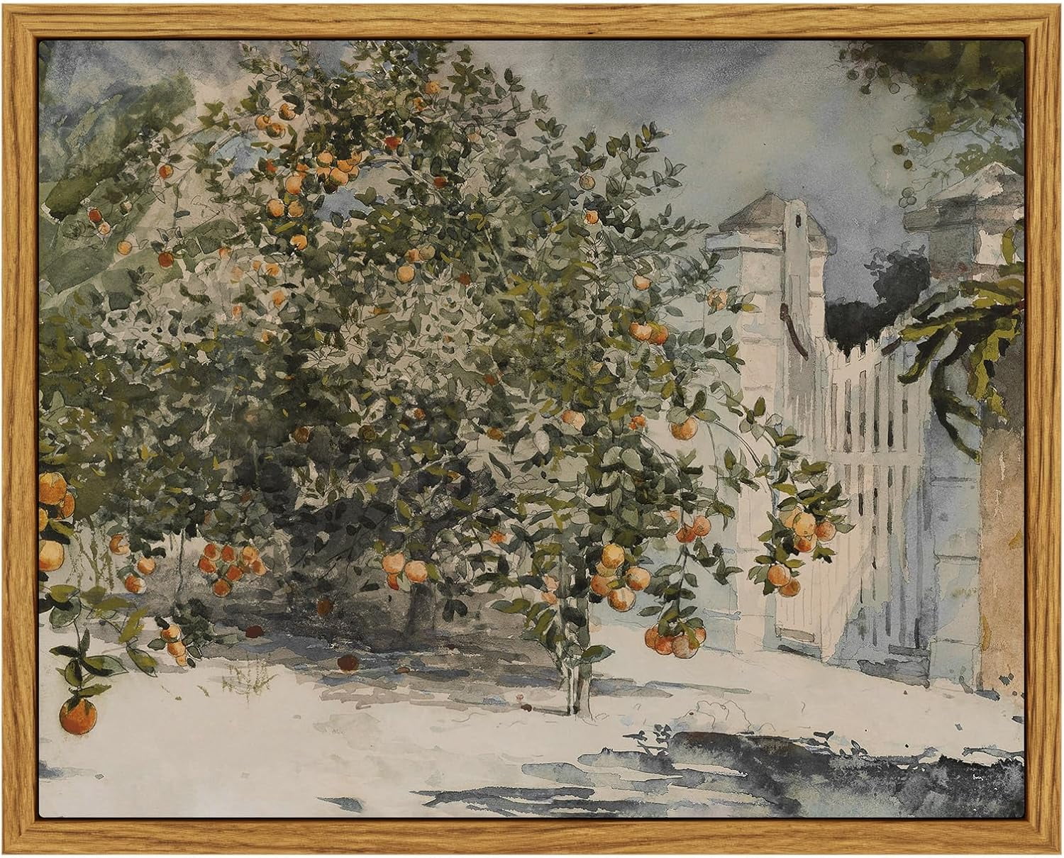 AXXPosters- Canvas Wall Art Vintage Decor, Country Orange Trees Earthy ...