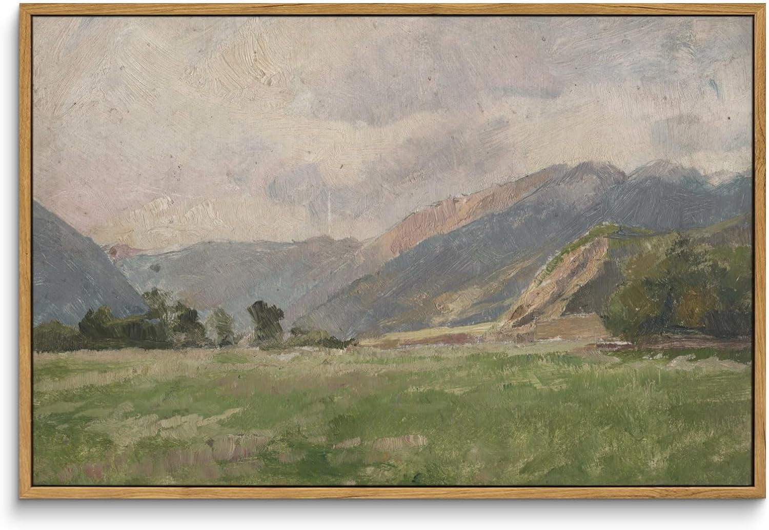 AXXPosters- Canvas Wall Art Vintage Decor, Vast Prairie Mountain ...