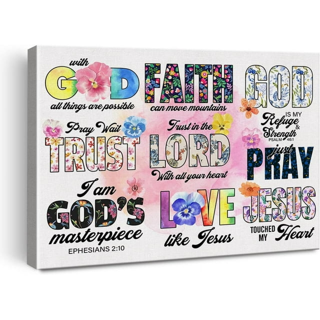 AXXPosters-Christian Bible Verse Poster Canvas Wall Art for Home Decor ...
