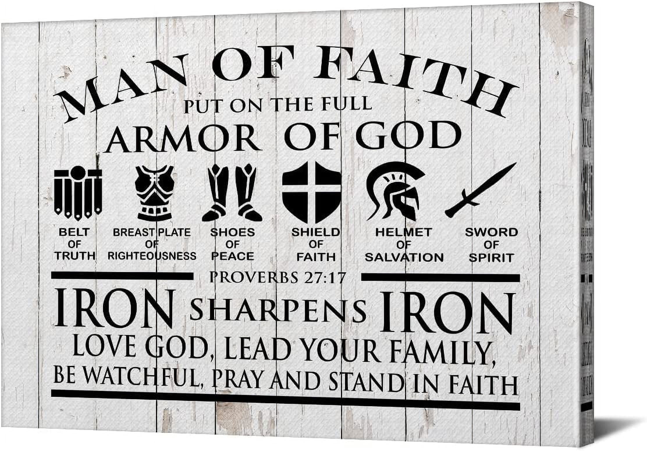 AXXPosters-Christian Canvas Wall Art Framed Man of Faith Quotes ...