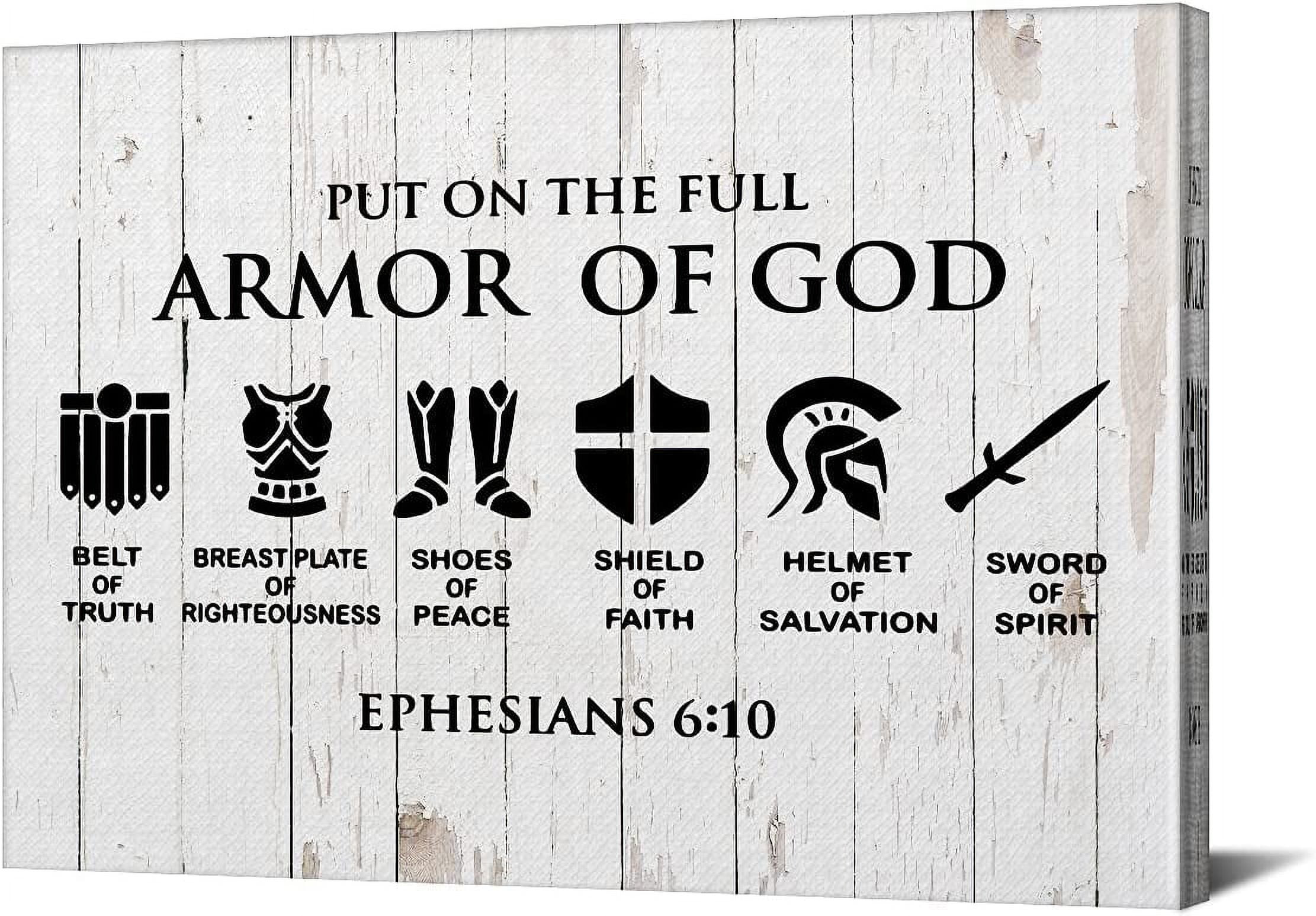AXXPosters-Christian Canvas Wall Art Framed Put on the Full Armor of ...