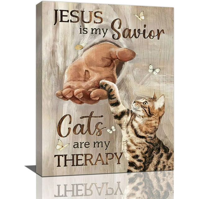 AXXPosters-Christian Cat Wall Art Cat Jesus Pictures Wall Decor ...