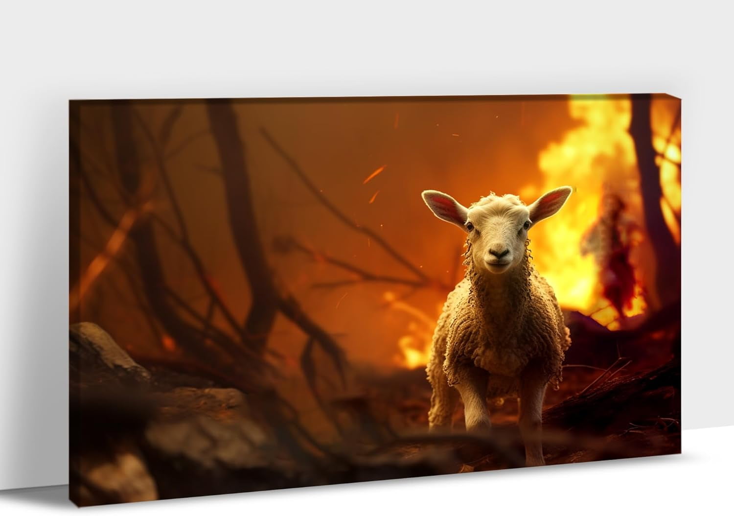 AXXPosters-Christian Wall Art, Jesus Running After Lamb Canvas Print ...