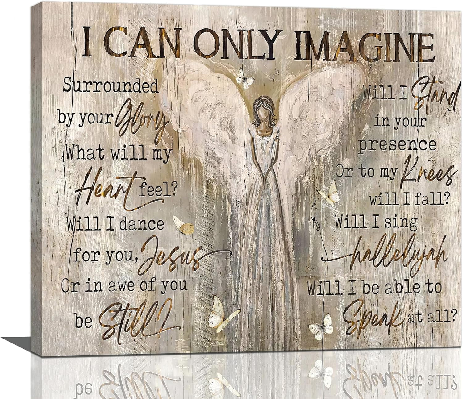 AXXPosters-Christian Wall Art Rustic Angel Wings Wall Decor ...