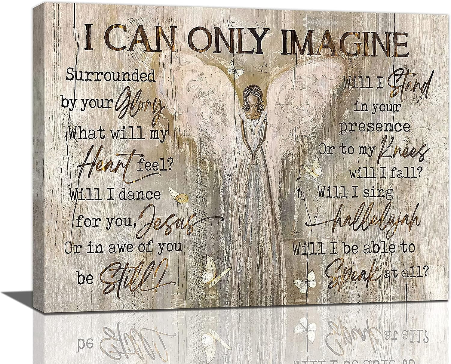 AXXPosters-Christian Wall Art Rustic Angel Wings Wall Decor ...