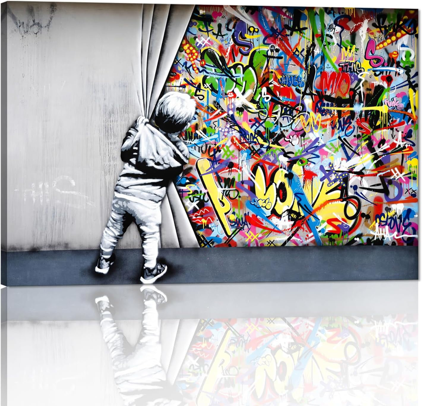 AXXPosters- Classic Street Art Banksy Graffiti Wall Art Behind The ...