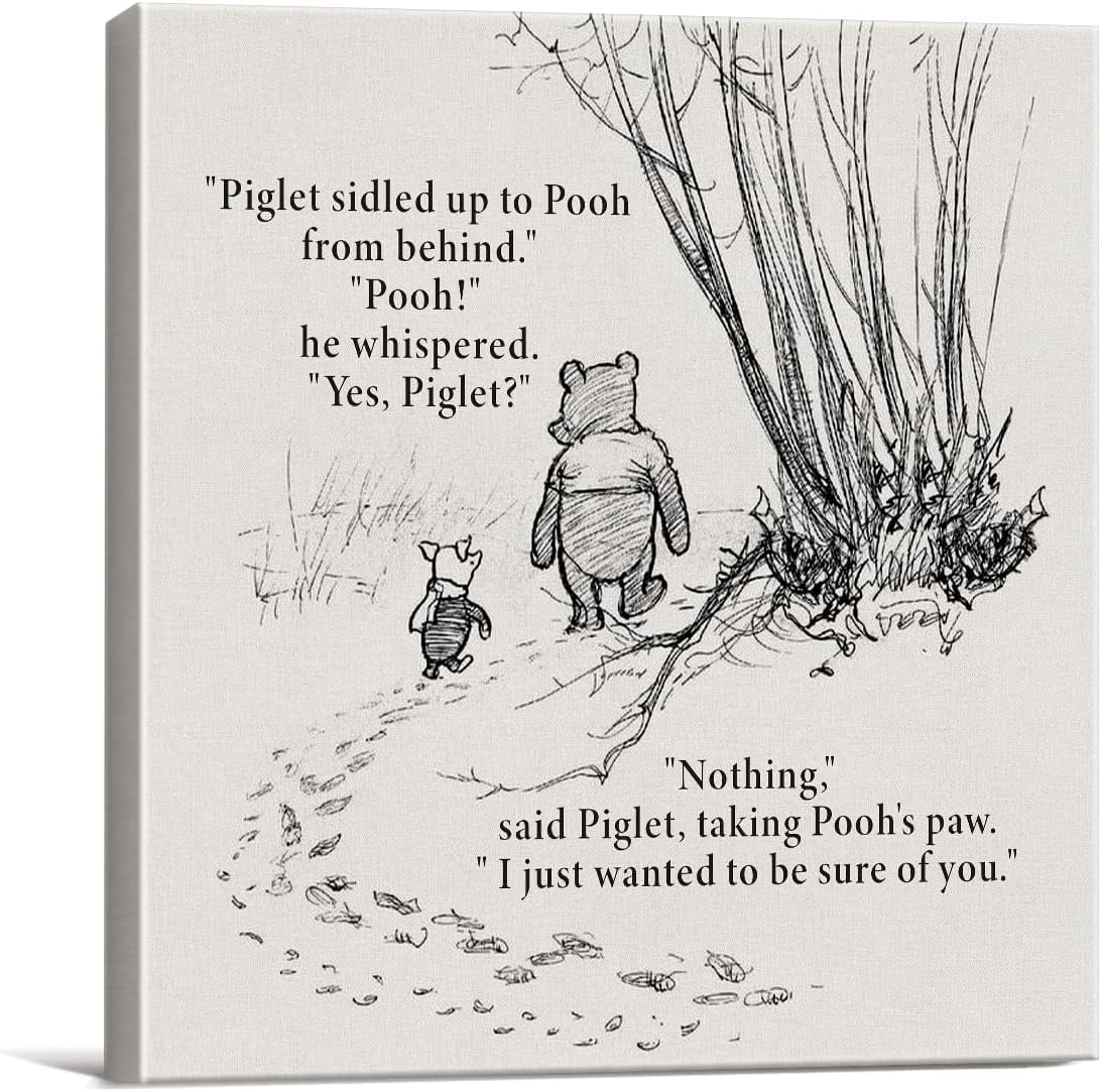 AXXPosters Classic Winnie the Pooh Wall Art Decor Piglet Sidled up to ...