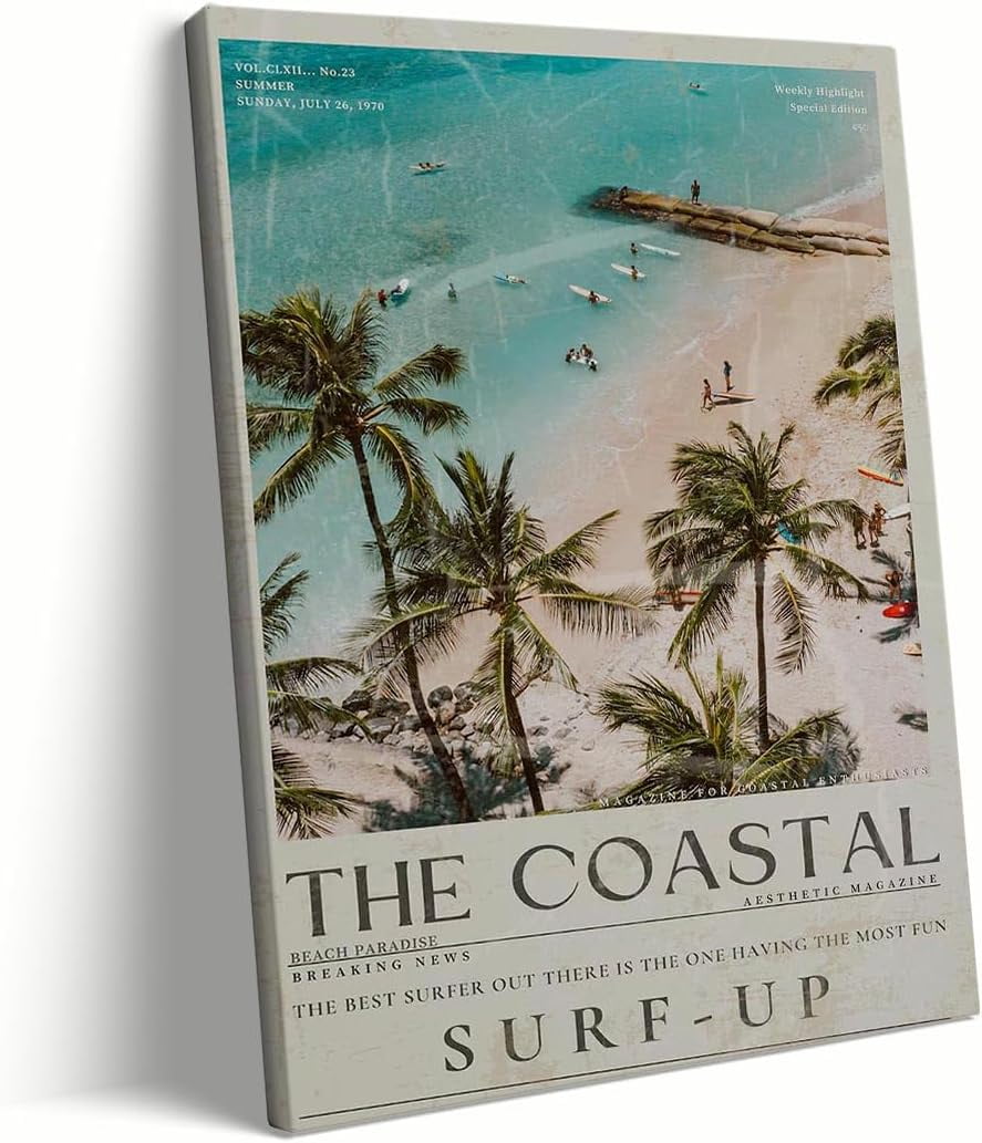 AXXPosters Coastal Cowgirl Beach Canvas Wall Art Magazine Cover Art ...