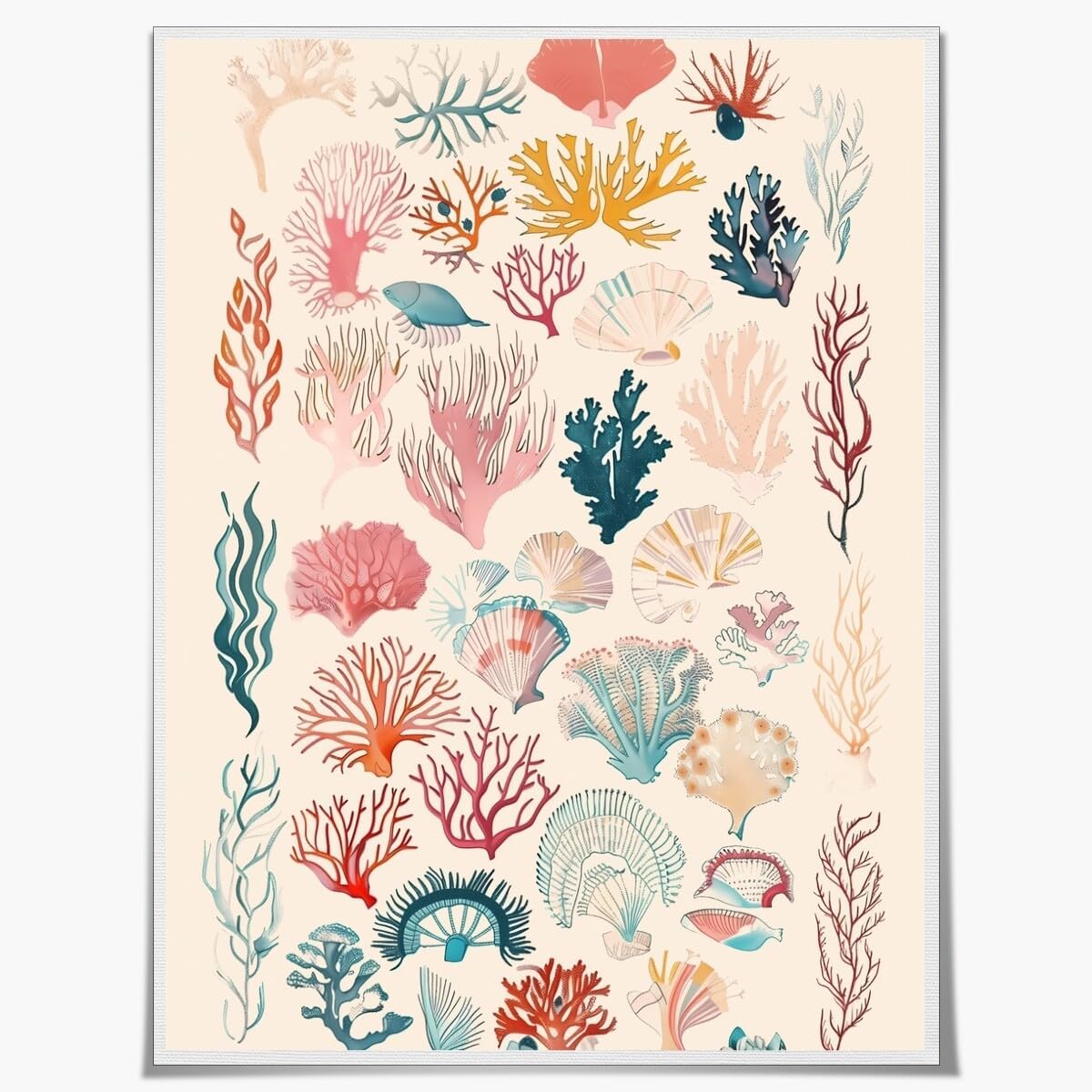 AXXPosters Coastal Cowgirl Decor Beachy Room Decor canvas Seashell Art ...