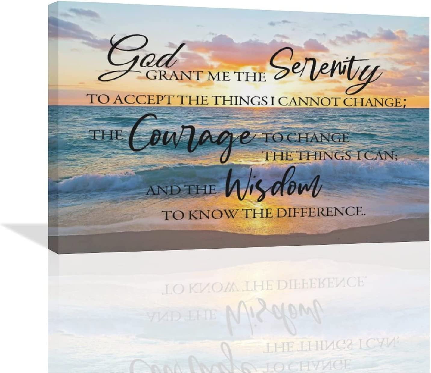 AXXPosters-Coastal Serenity Prayer Wall Art Seascape Scripture Quotes ...