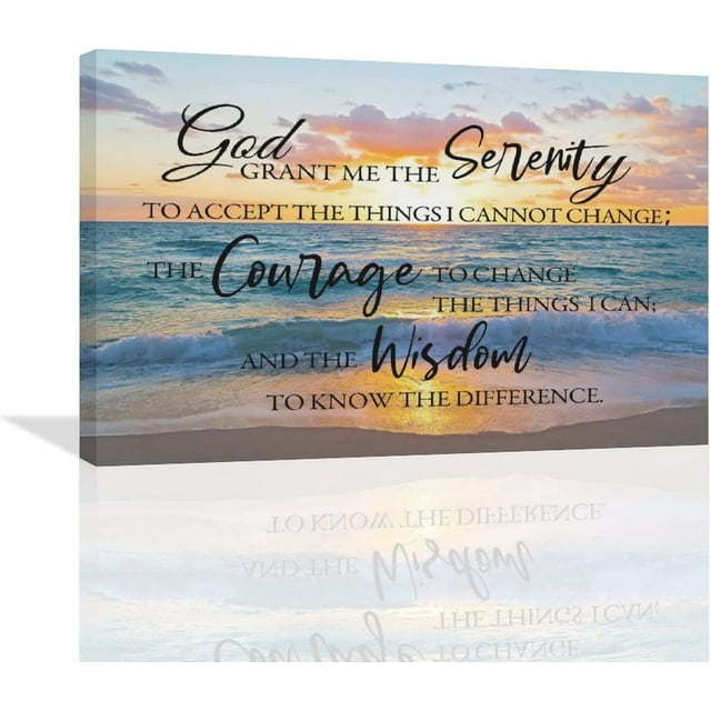 AXXPosters-Coastal Serenity Prayer Wall Art Seascape Scripture Quotes ...