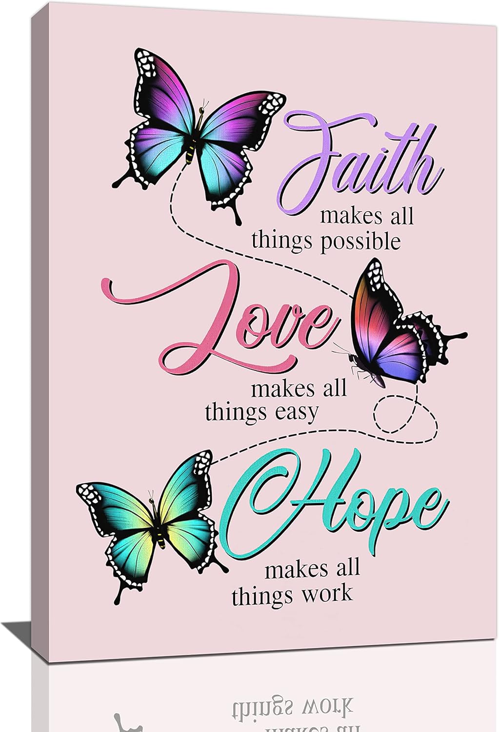 AXXPosters-Colorful Butterfly Wall Art Bible Verse Faith Love Hope Wall ...