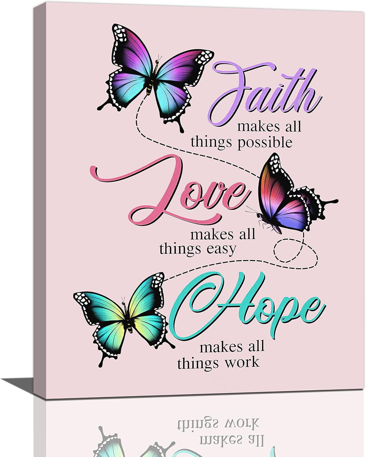 AXXPosters-Colorful Butterfly Wall Art Bible Verse Faith Love Hope Wall ...