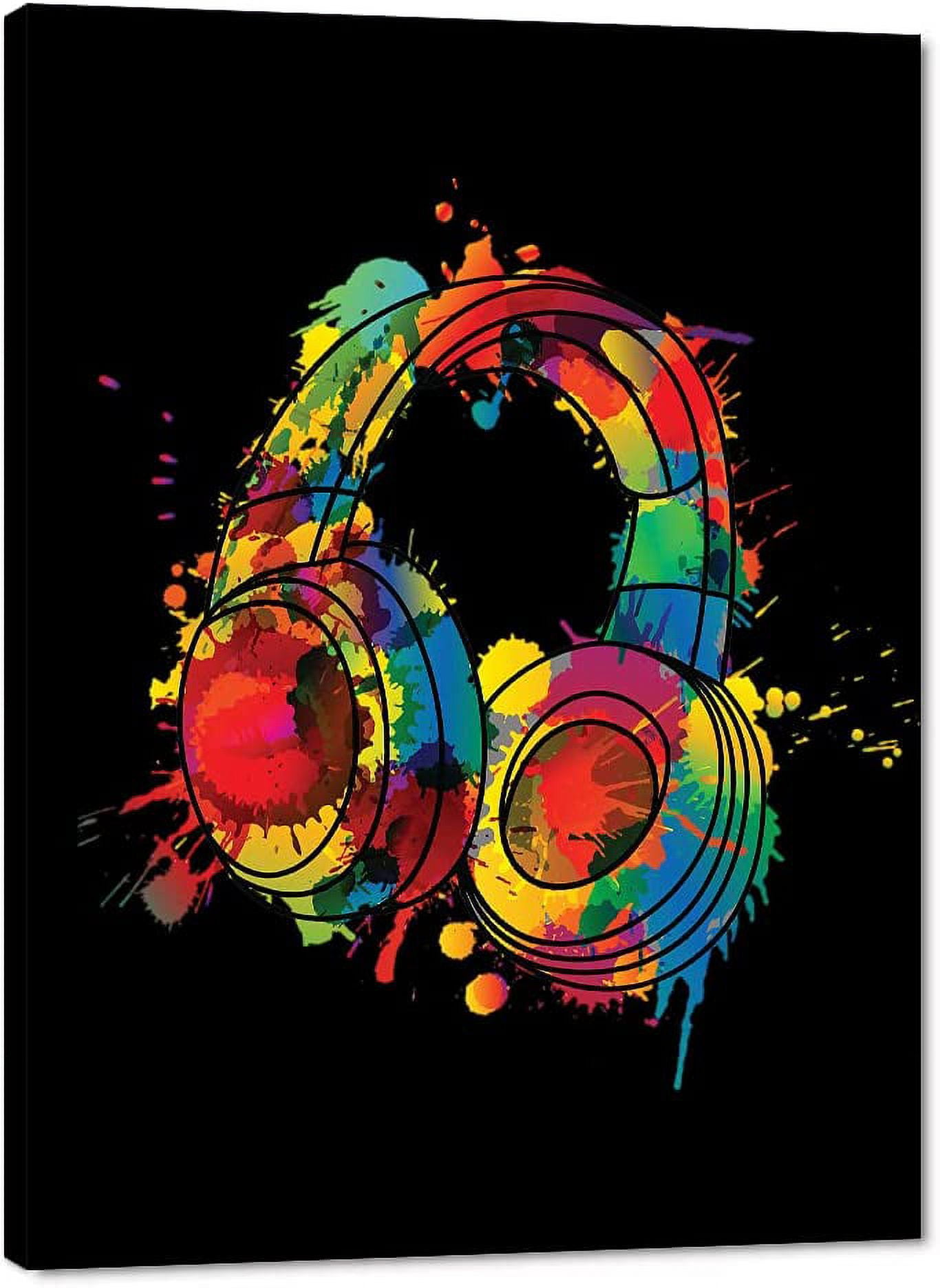 AXXPosters- Colorful Headphone Canvas Print Picture Banksy Graffiti ...