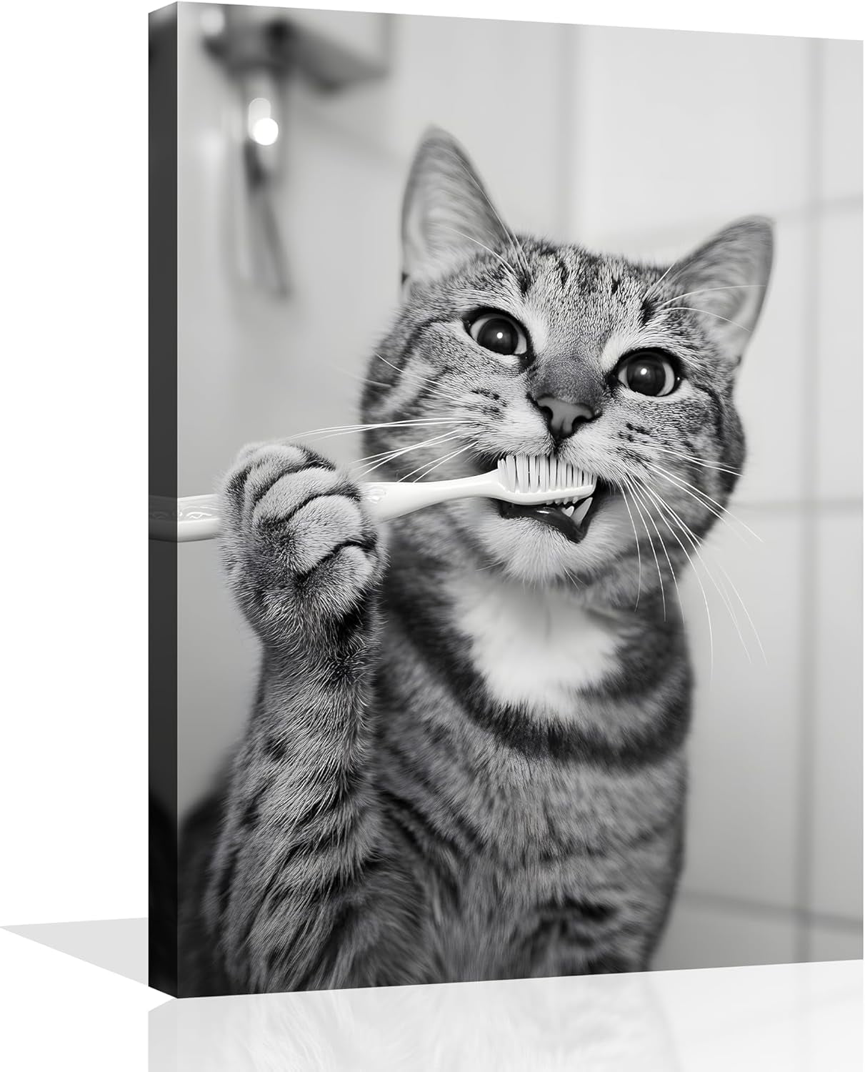AXXPosters-Cow Bathroom Canvas Wall Art Cow Bathroom Wall Decor Funny ...