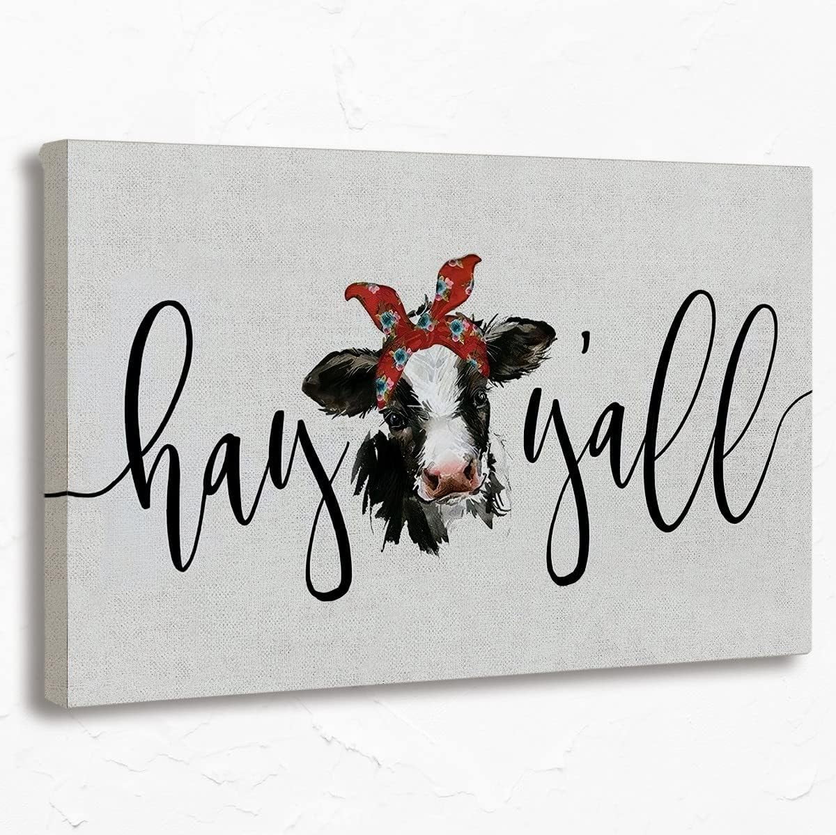 AXXPosters-Cow Decor Canvas Wall Art Prints, Cow Pictures Hay y'all ...