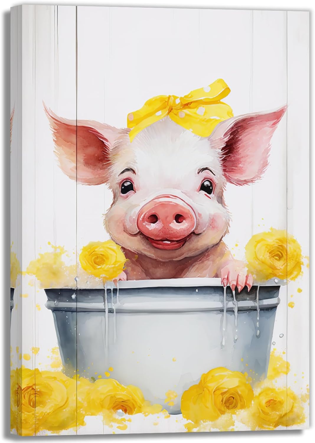 AXXPosters Cute Animal Wall Art Baby Pig In The Bucket Poster Artwork ...